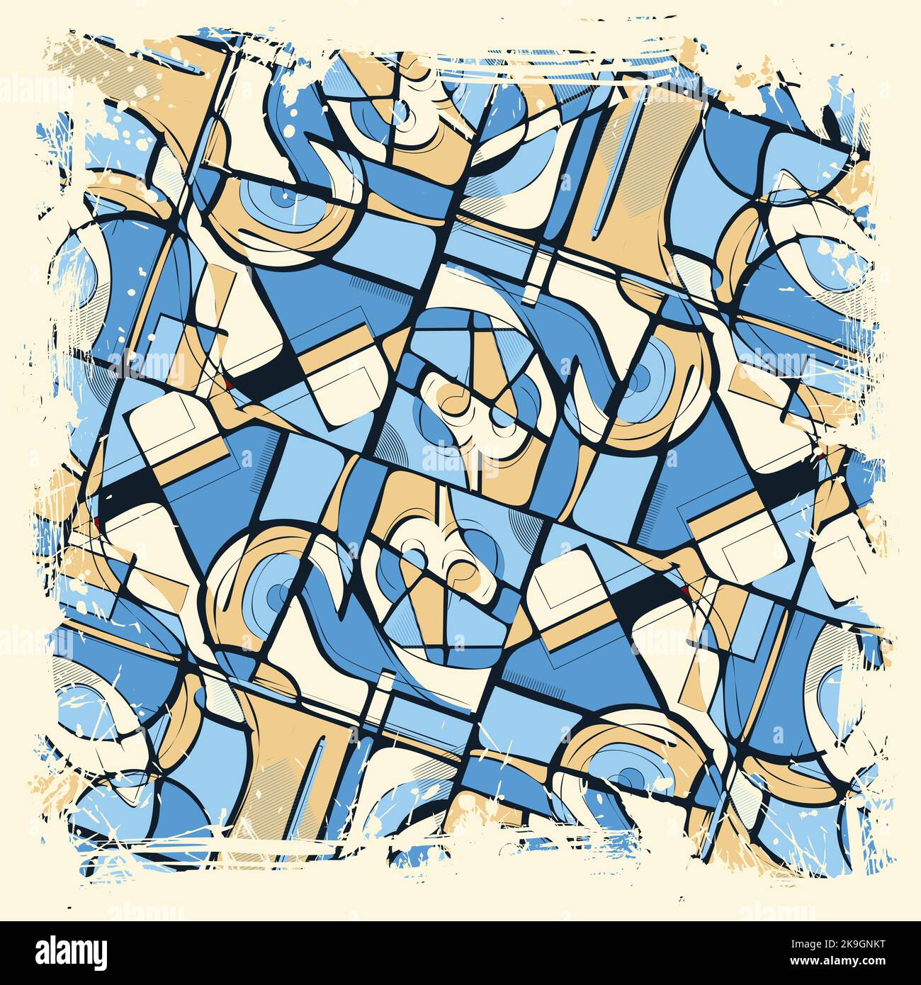 Geometric blue background with outline frame Stock Vector Image & Art ...