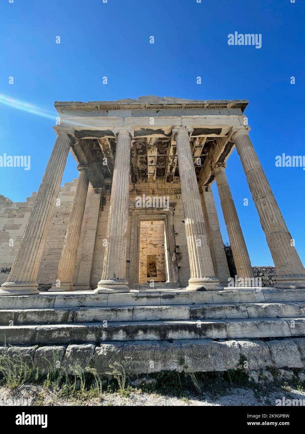A vertical shot of the Temple of Athena Nike, Acropolis Stock Photo - Alamy