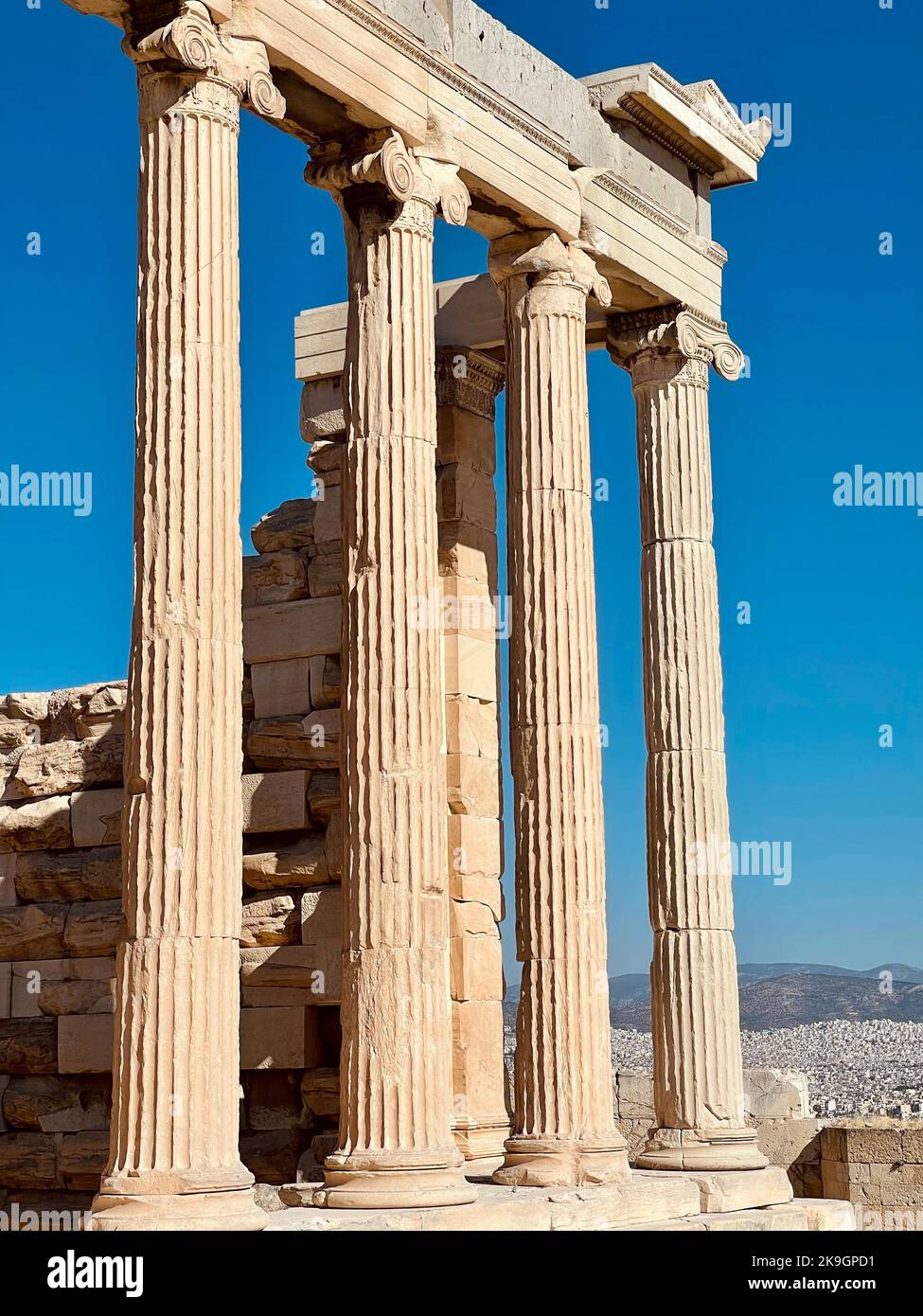 A vertical shot of the Temple of Athena Nike, Acropolis Stock Photo - Alamy