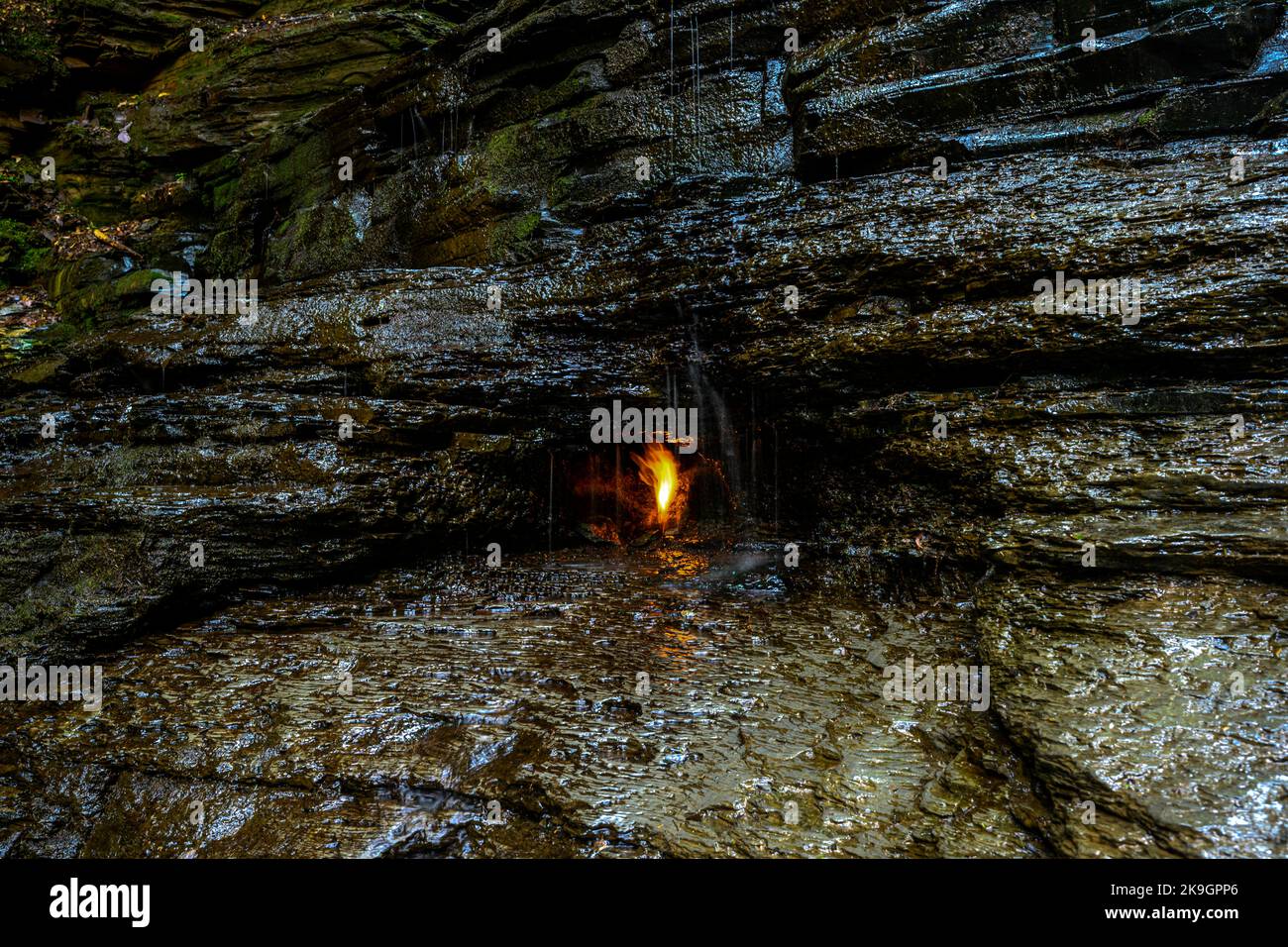 Chestnut Ridge Park Eternal Flame Falls Trail Stock Photo - Alamy