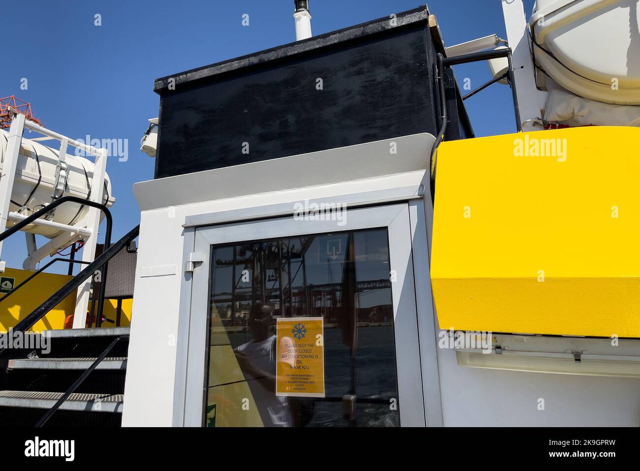 Safety tools onboard of a tour boat Stock Photo - Alamy