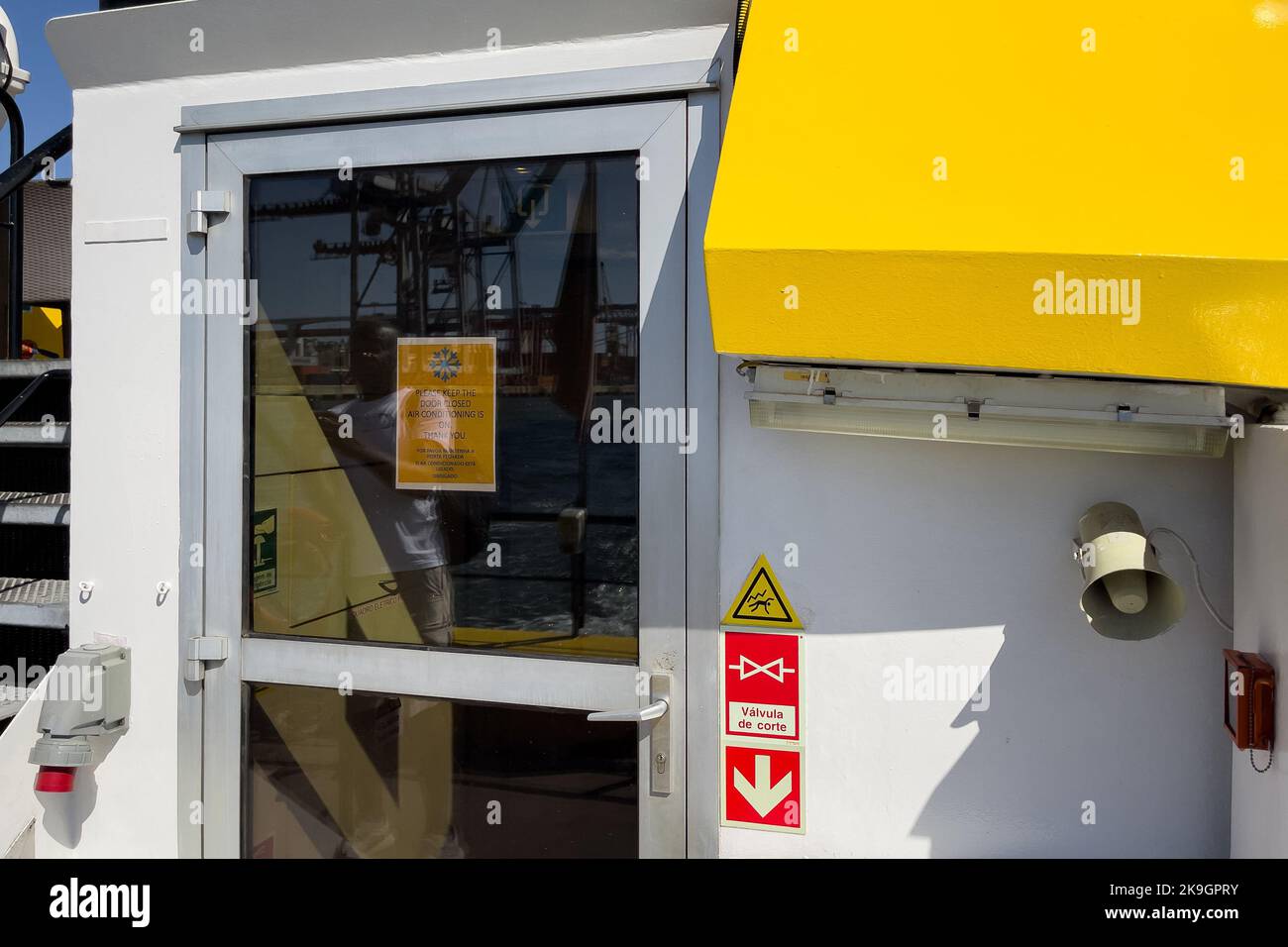 Safety tools onboard of a tour boat Stock Photo - Alamy