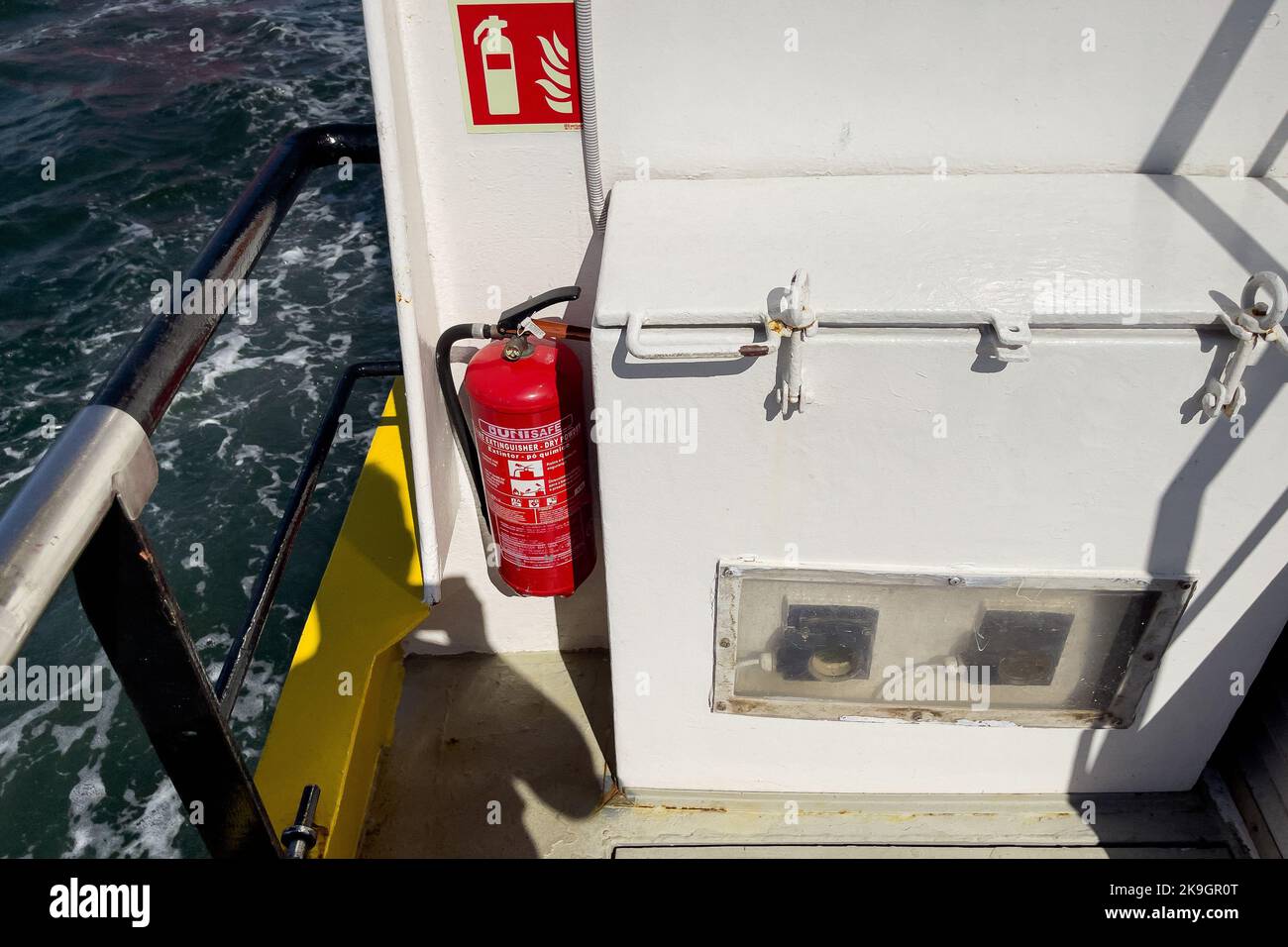 Safety tools onboard of a tour boat Stock Photo - Alamy