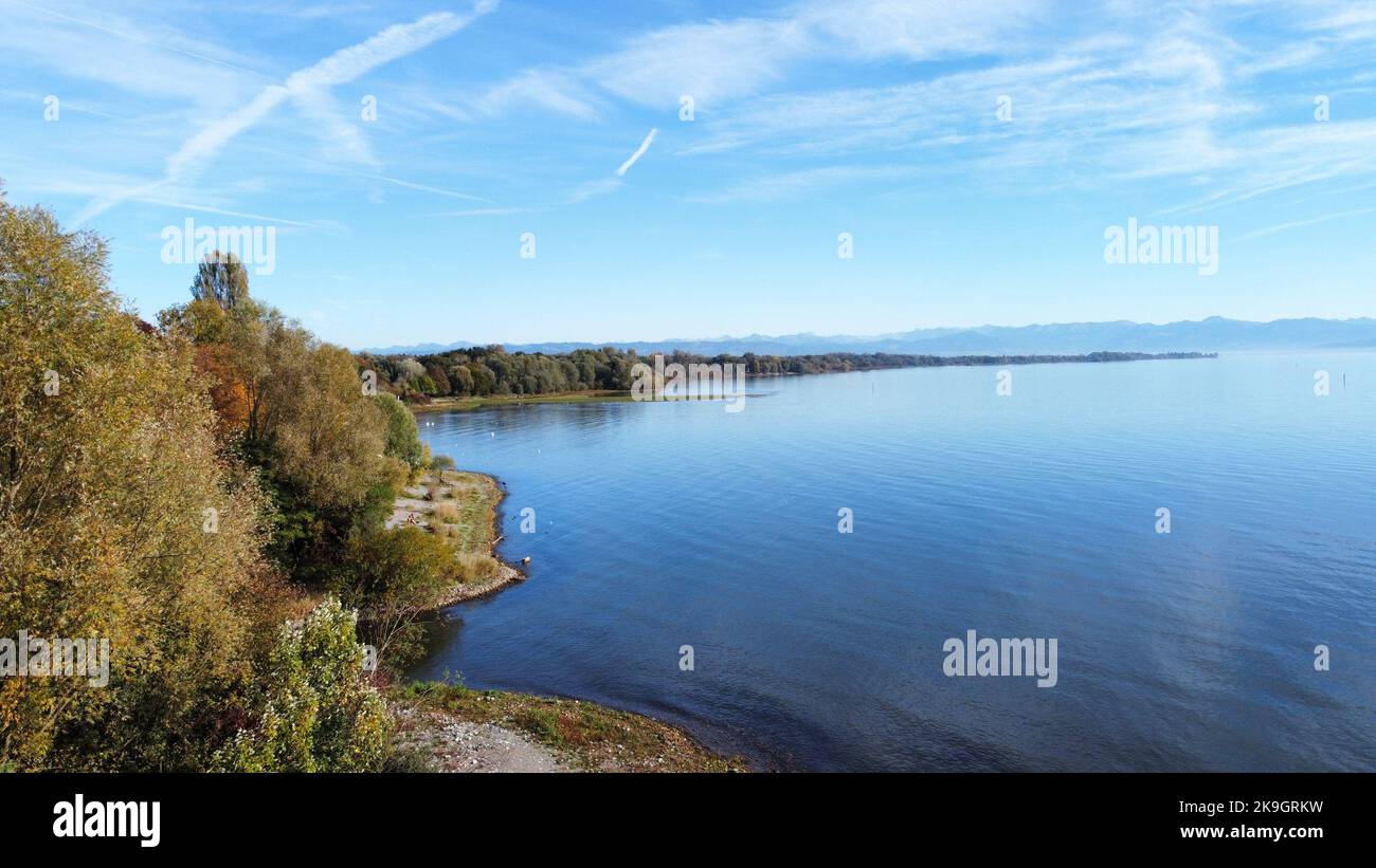 An aerial view of the Friedrichshafen Bodensee lake Stock Photo - Alamy