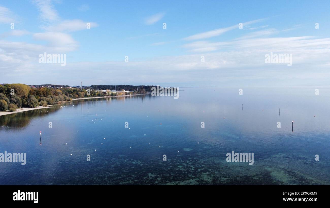 An aerial view of the Friedrichshafen Bodensee lake Stock Photo - Alamy