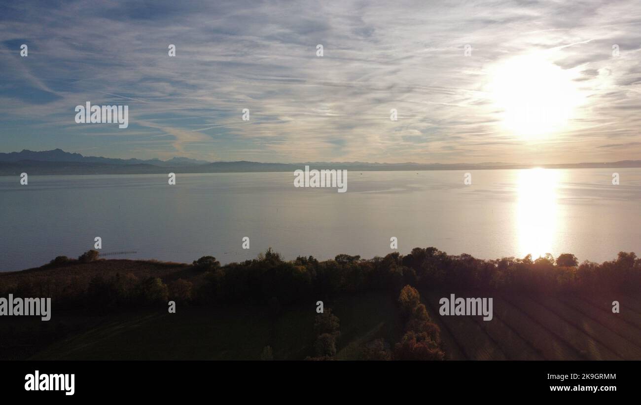 An aerial view of the Friedrichshafen Bodensee lake Stock Photo - Alamy