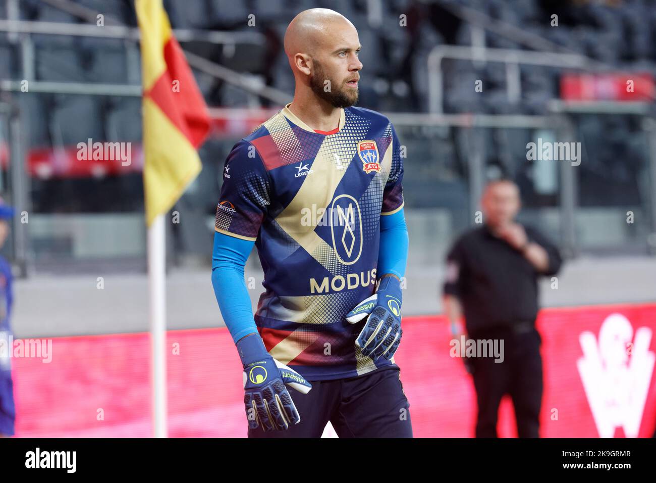 SYDNEY, AUSTRALIA - OCTOBER 28: Jack Duncan of Newcastle Jets practices ...
