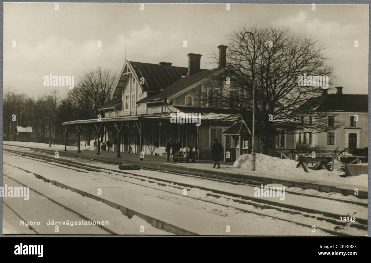 The railway station in Nybro Stock Photo - Alamy