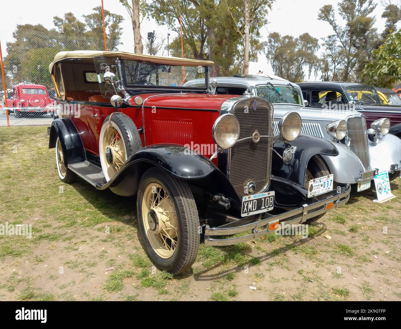 Vintage red 1931 Chevrolet Chevy four door Phaeton convertible by ...