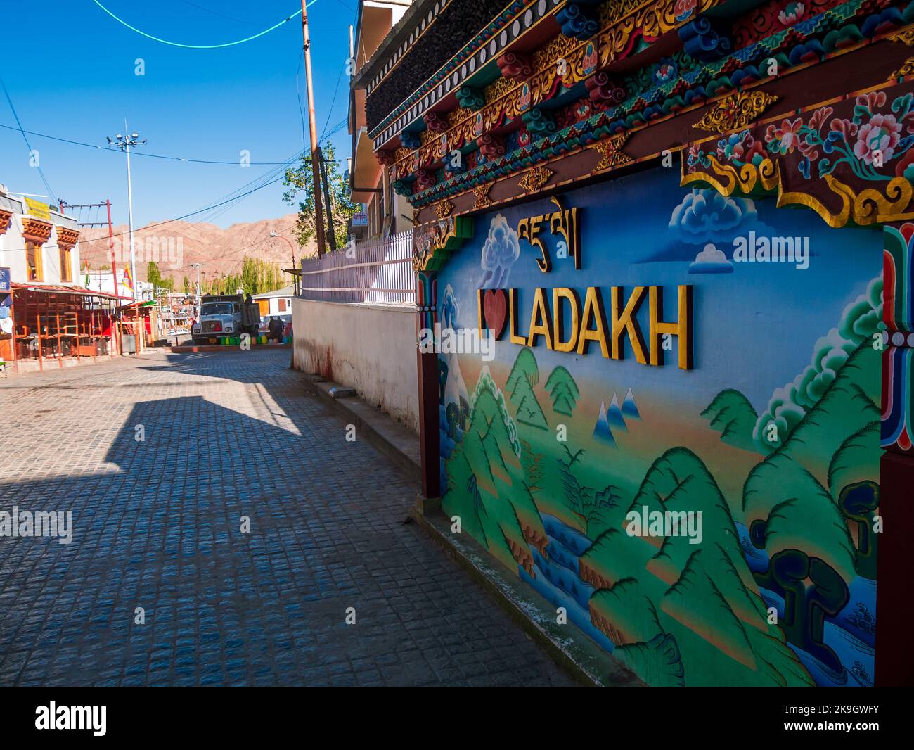 Ladakh, India - June 18,2022: Leh Market, most visited place by tourist ...