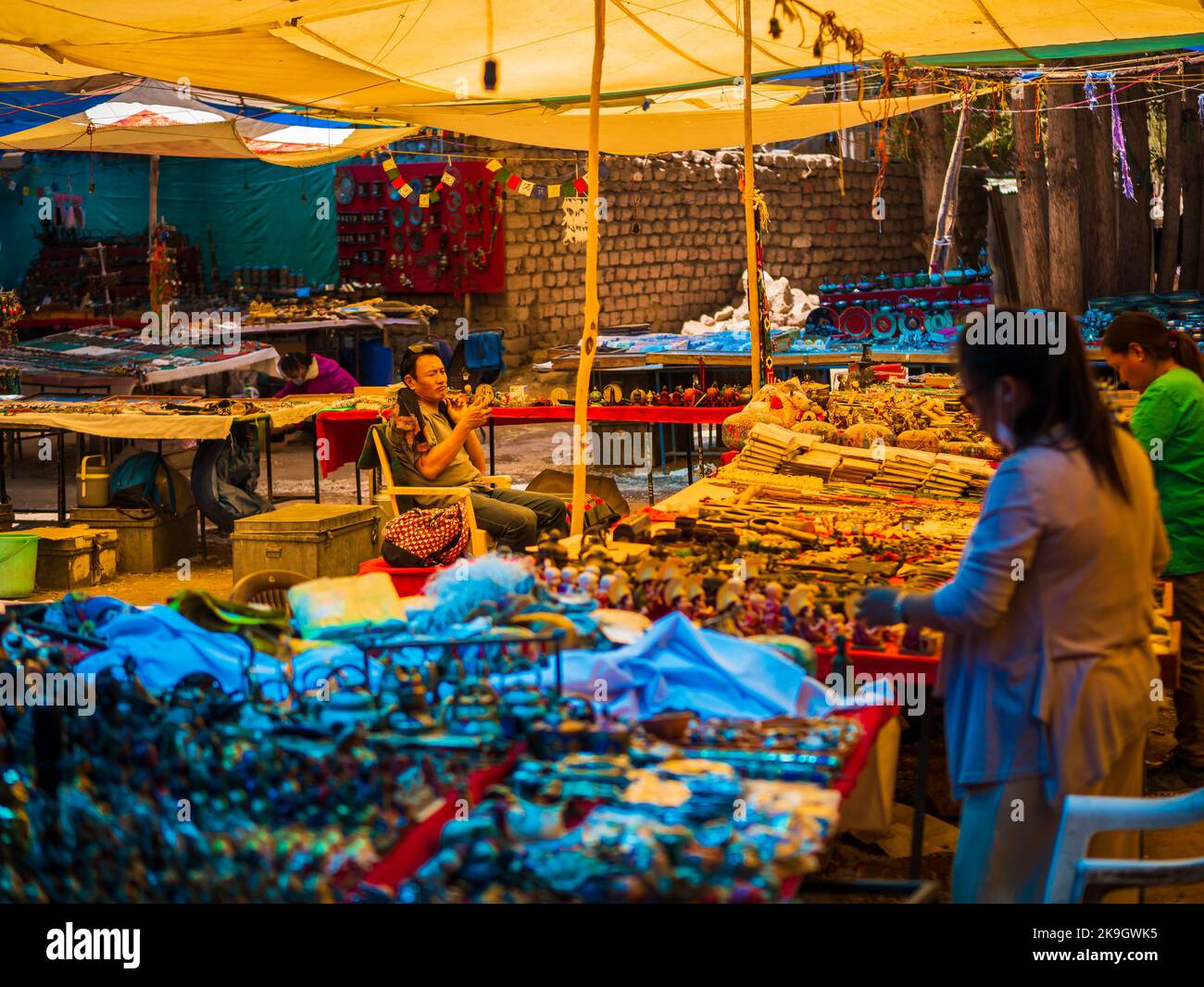 Ladakh, India - June 18,2022:Leh Market is an ancient market dated back ...