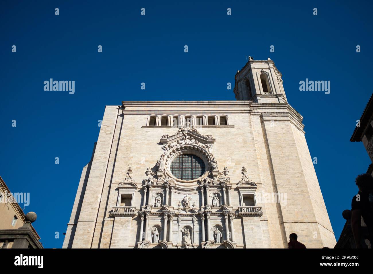 Girona, Spain, 22 October 2022: The Girona cathedral main facade and ...