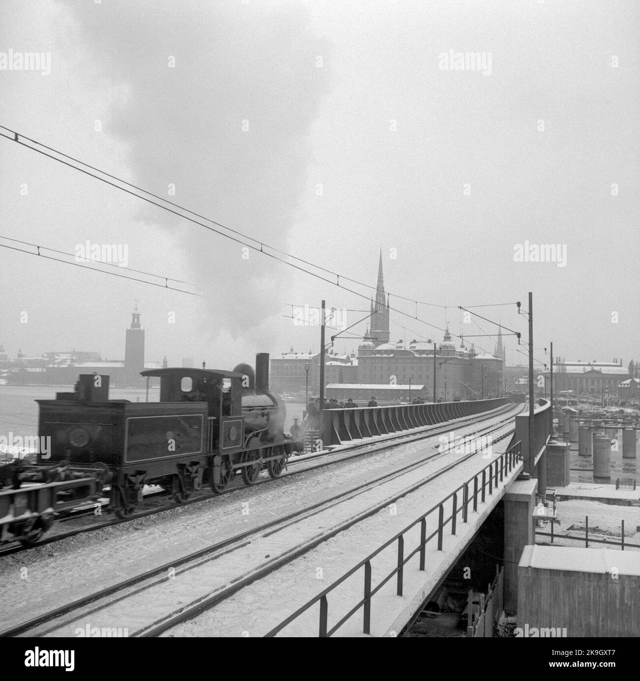 State Railways SJ 1856-1956. 100th anniversary. Train with old ...