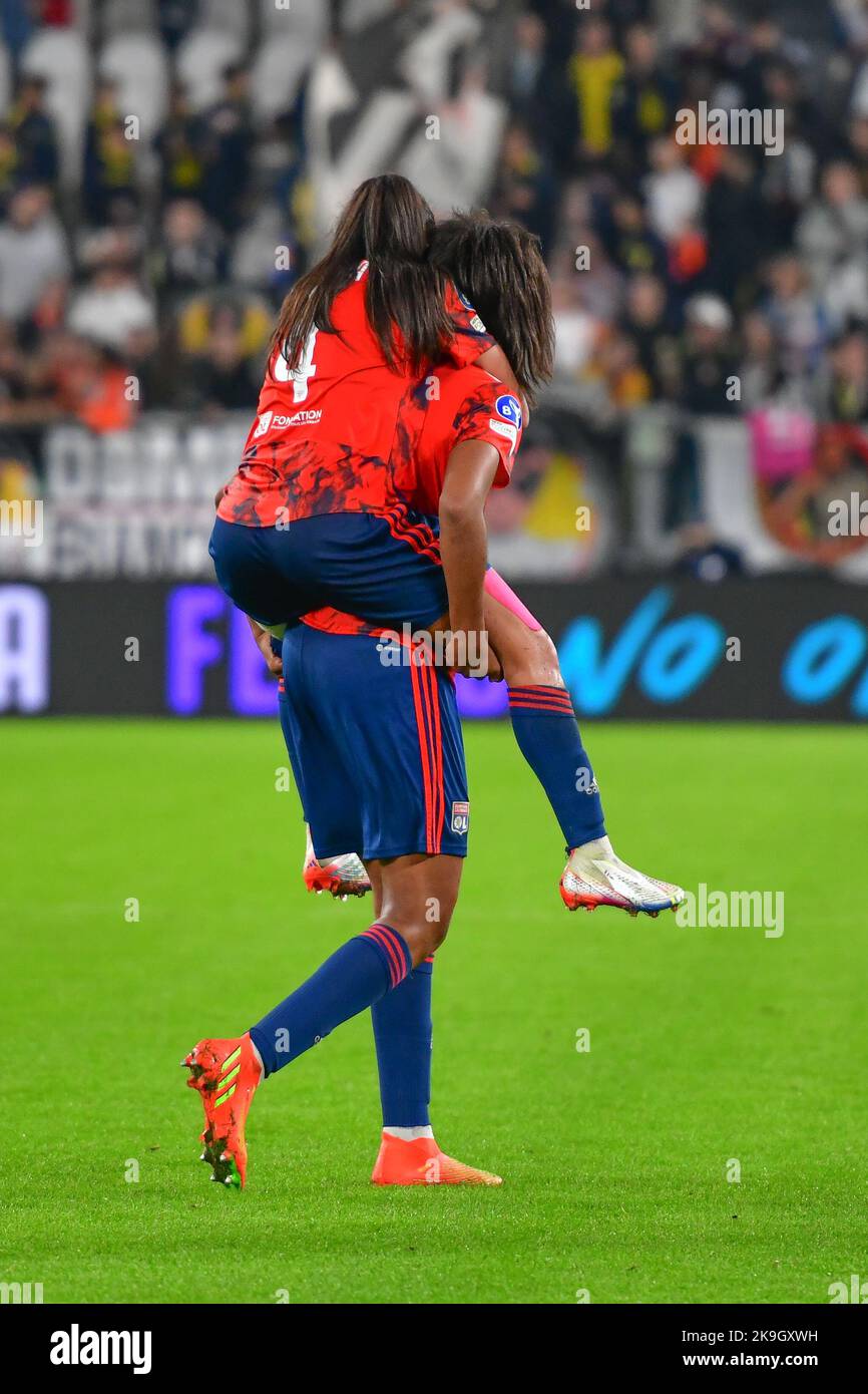Turin, Italy. 27th Oct, 2022. Selma Bacha (4) and Wendie Renard of ...
