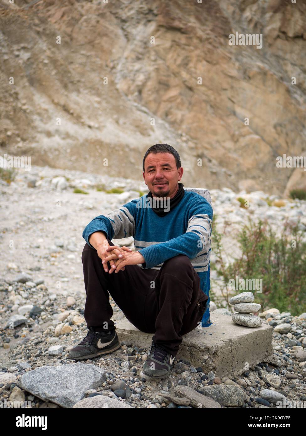 Ladakh, India - June 23,2022: Portrait of Lakhadi man looking at the ...