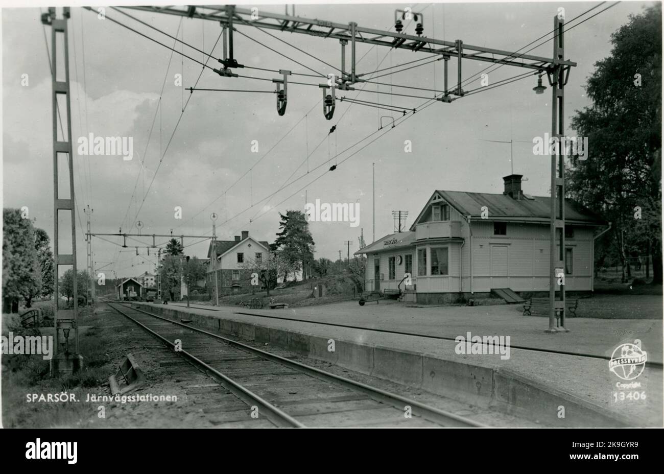 Sparsör station. Borås-Herrljunga Railway, BHJ. Opened in 1863, widened ...