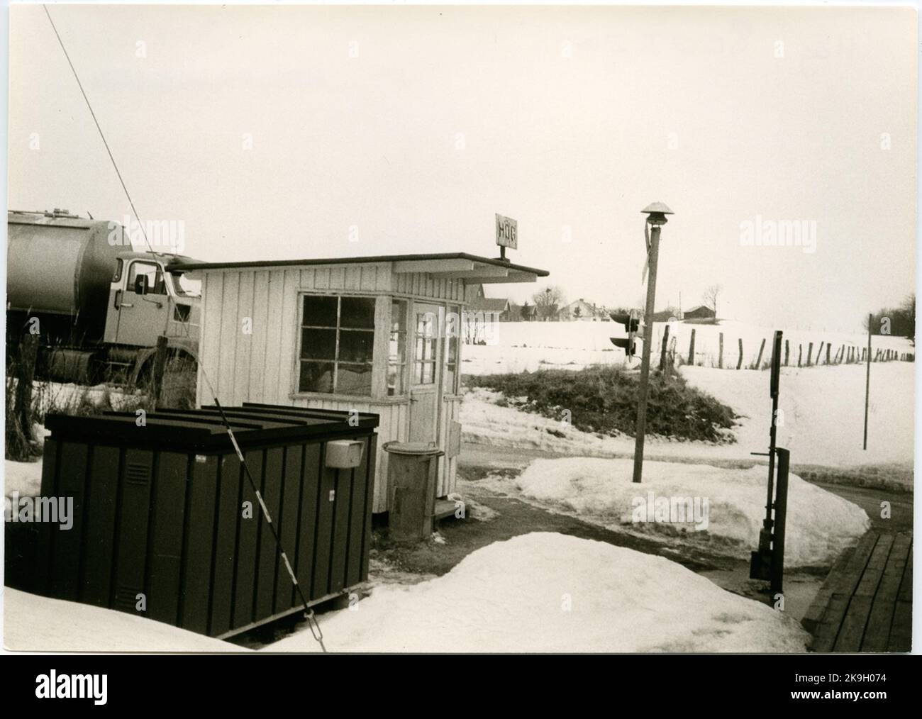 Stop opened in 1930. Small wooden cure, wooden platform and sheet metal ...