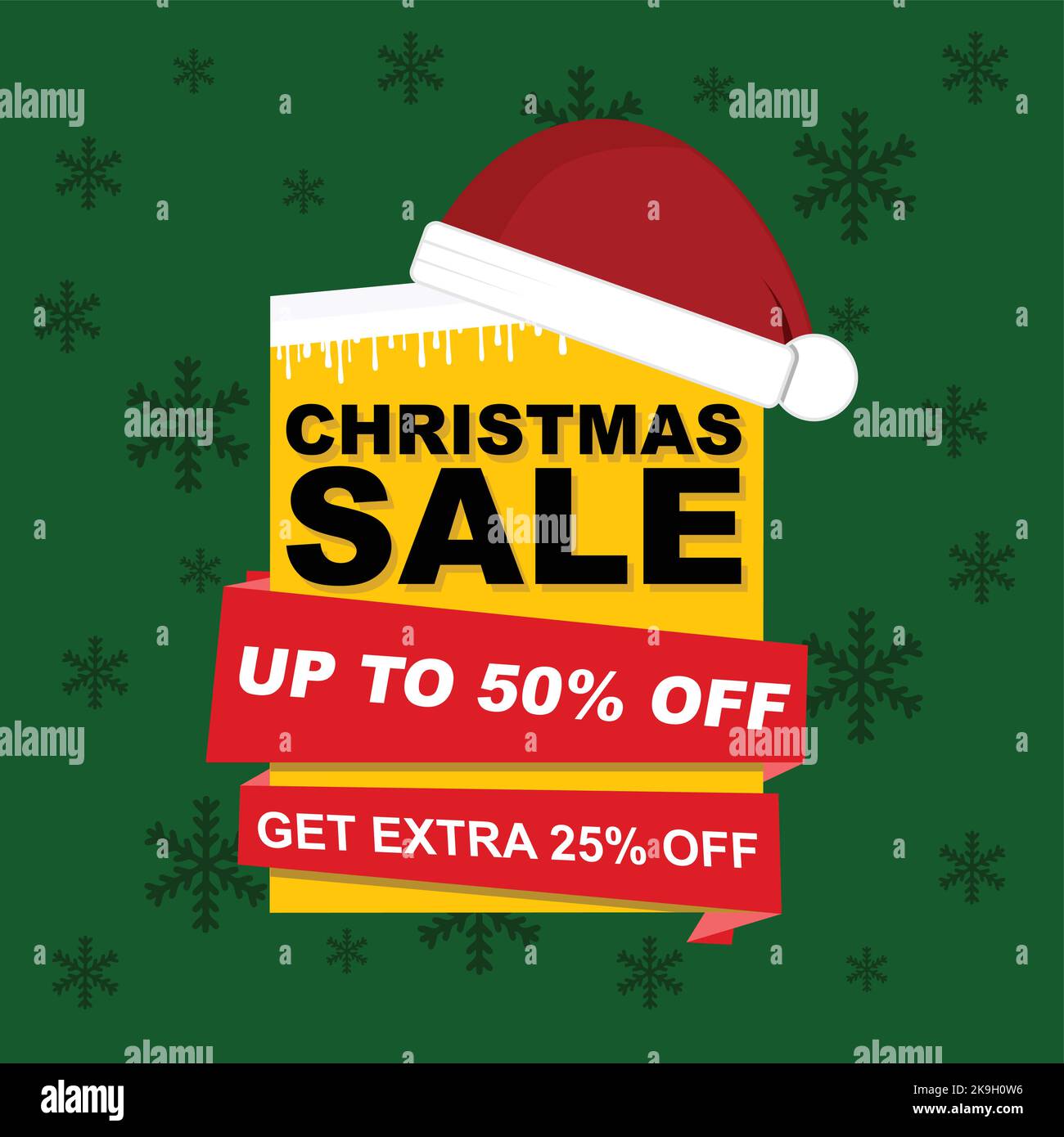 Merry Christmas sale promotion poster vector illustration Stock Vector ...