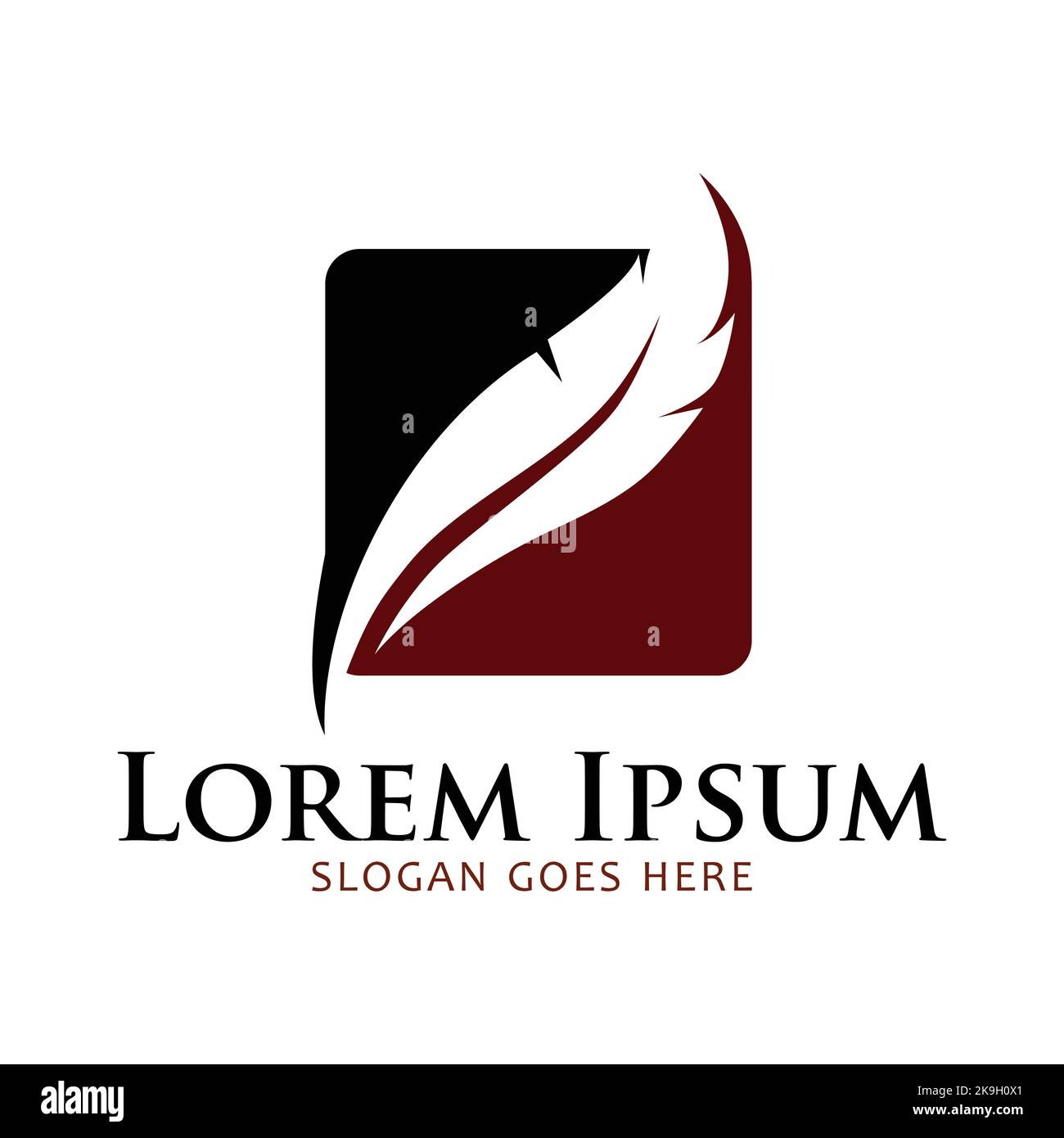 creative feather logo design vector on white background Stock Vector ...