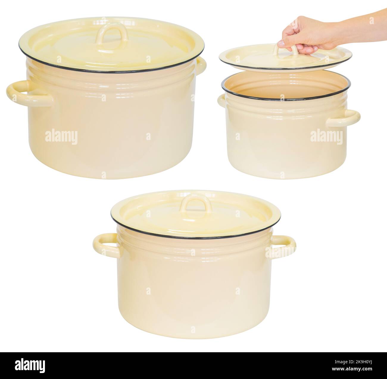 Enameled cooking pot. Isolated from the background Stock Photo - Alamy