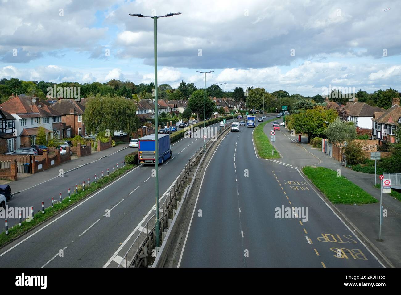 London- October 2022: The A3 duel carriageway road in Richmond, south ...