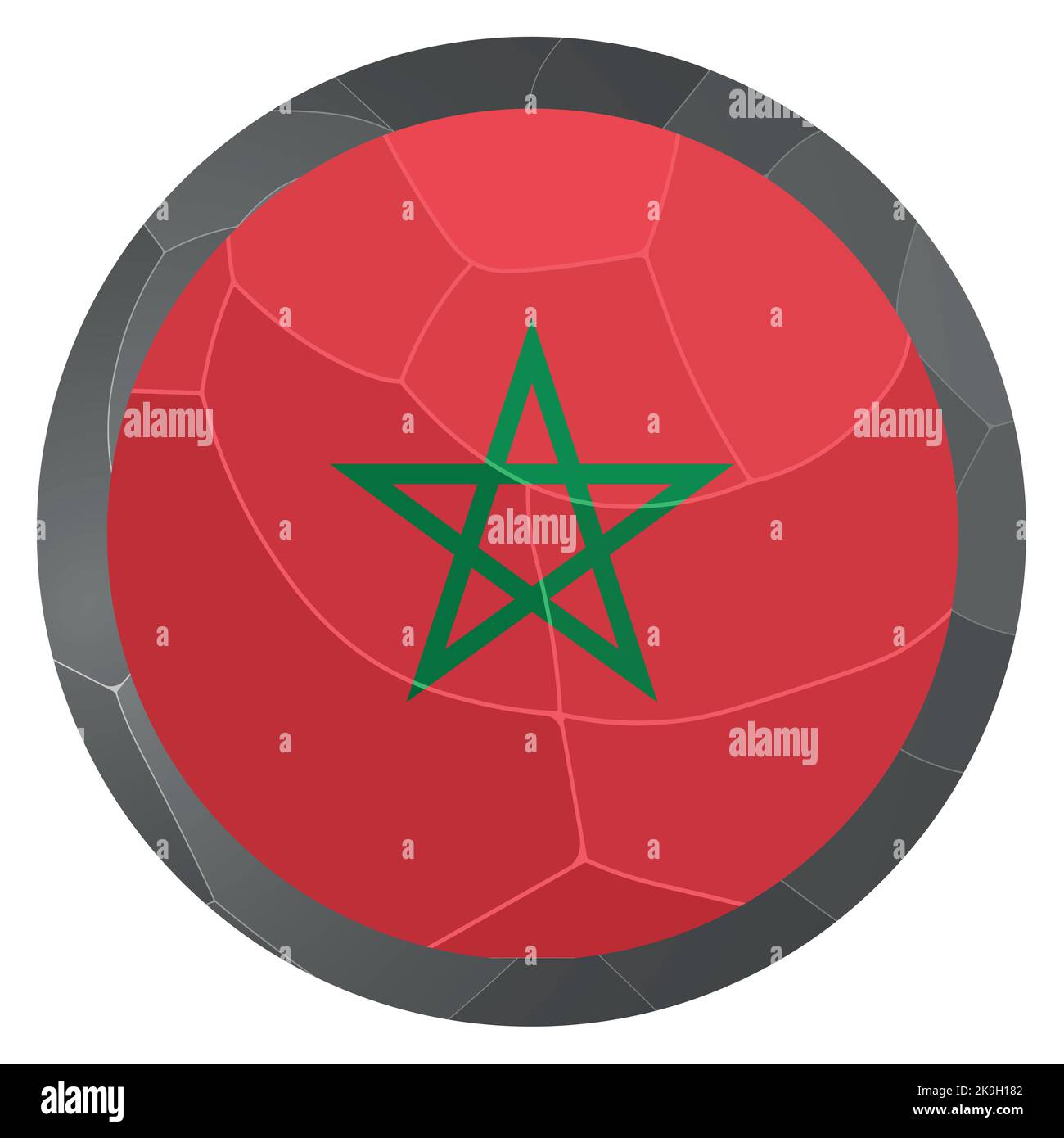 Glass light ball with flag of Morocco. Round sphere, template icon ...