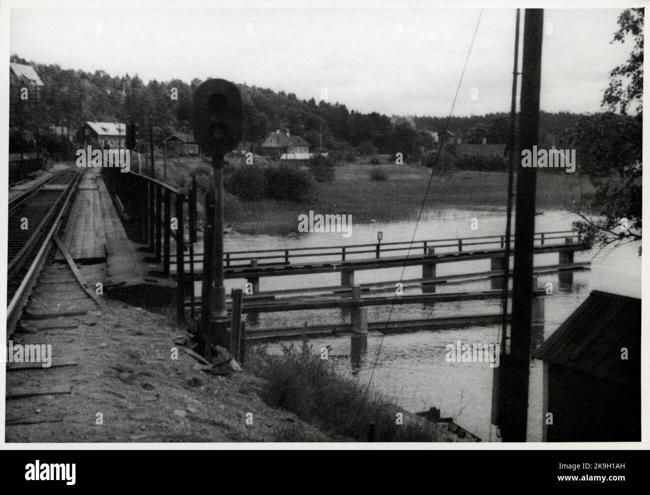 Swivel rail bridge at Stäket, on the route between Stäket and ...