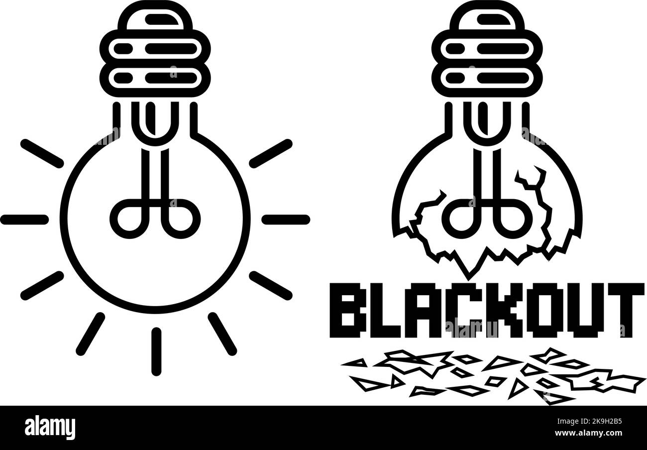 Glowing and broken down light bulbs icons set. Vector on transparent background Stock Vector ...