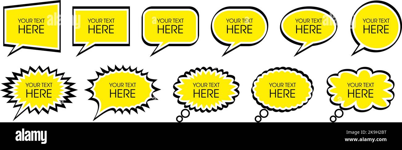 Set of cartoon bubbles speech with copy space for your text. Vector ...
