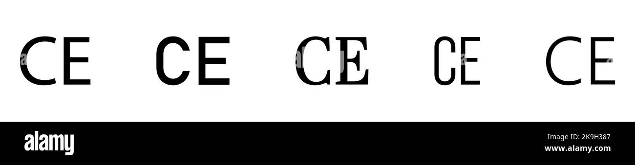 CE mark icons. Vector illustration isolated on white background Stock ...