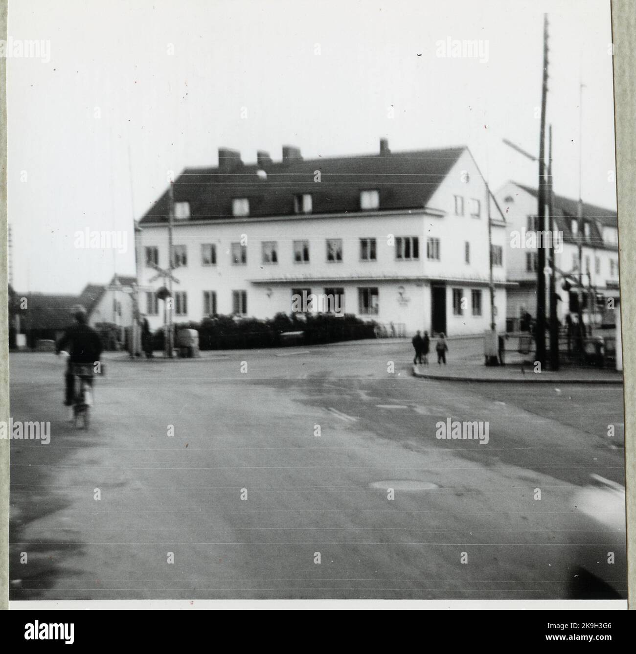 Railway crossing at Storgatan in Örkelljunga, on the route between ...