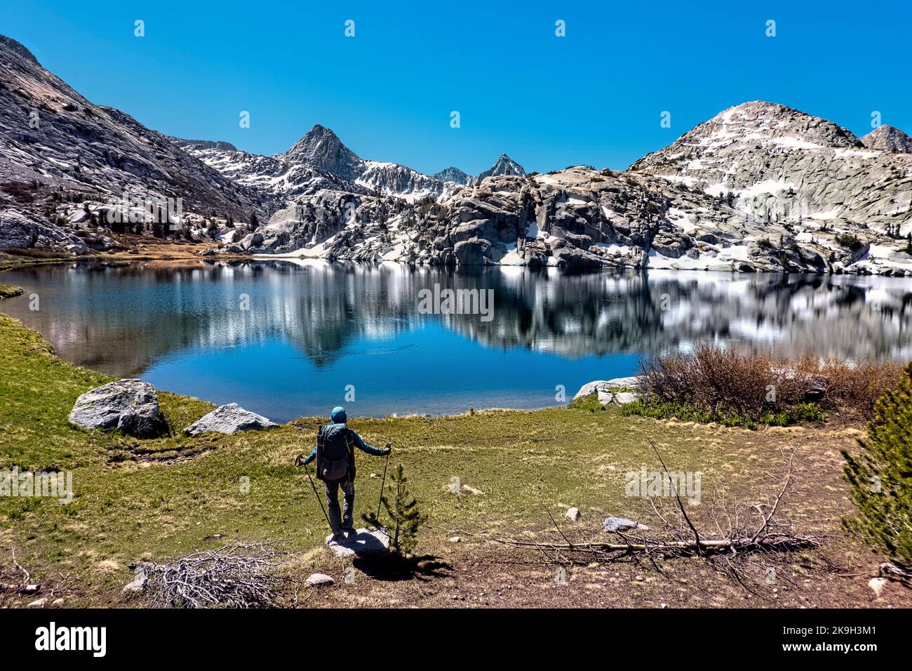 Mt. Goddard reflection, Wanda Lake, Evolution Basin, Kings Canyon ...