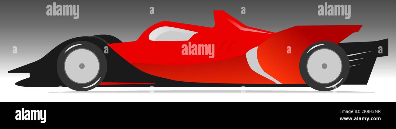 Race red car. Sports cartoon car. Vector illustration isolated on white ...