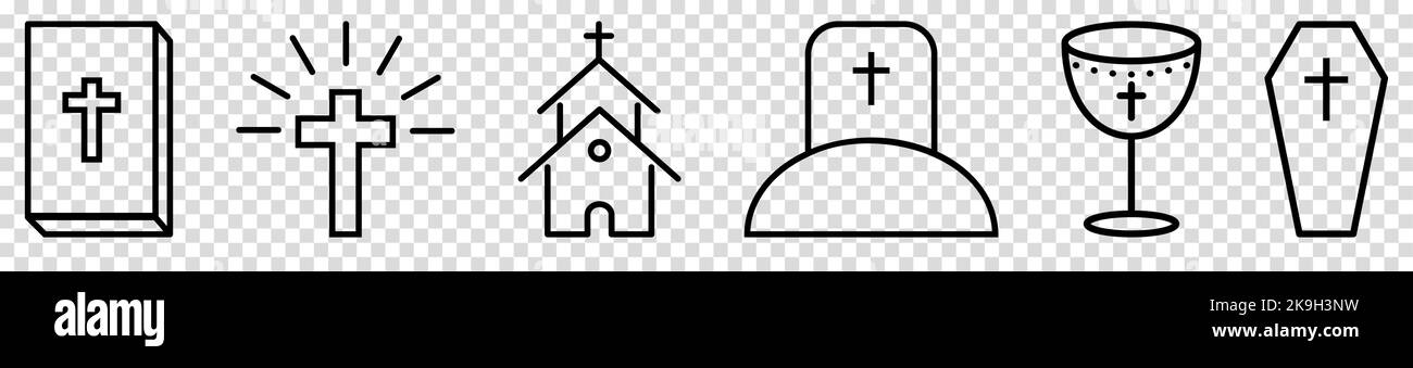 Religion icons set. Vector illustration isolated on transparent ...