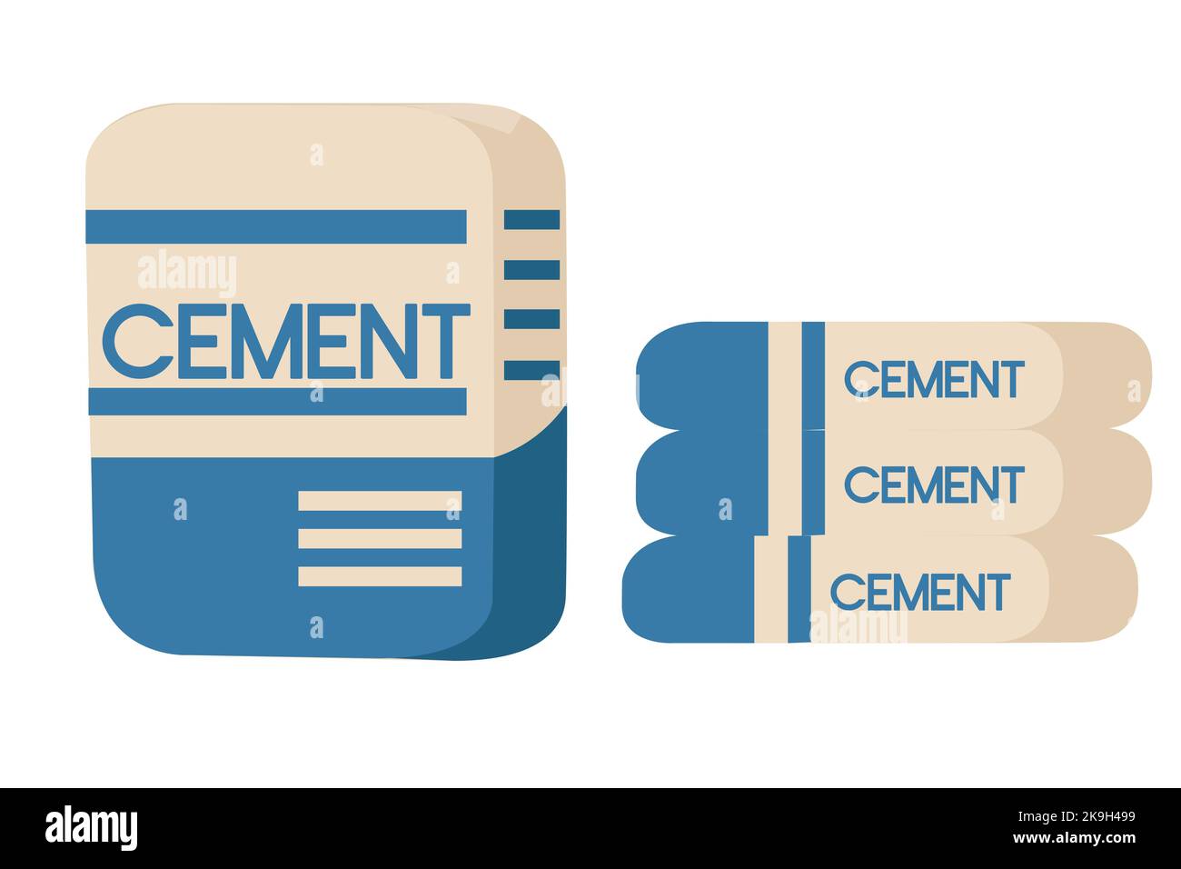 Pile of cements sacks vector illustration isolated on white background ...