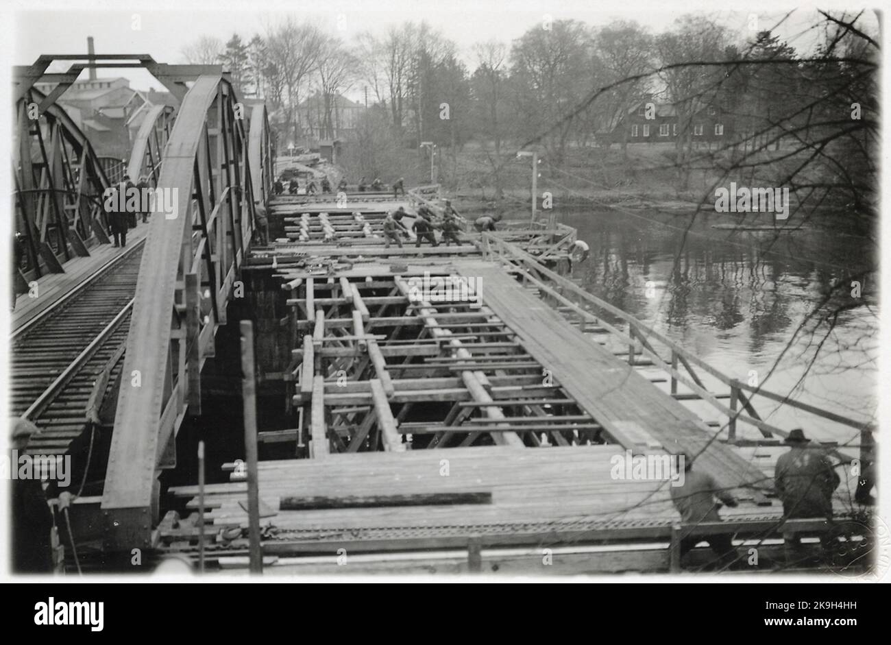 Bridge construction over Ätran Stock Photo - Alamy