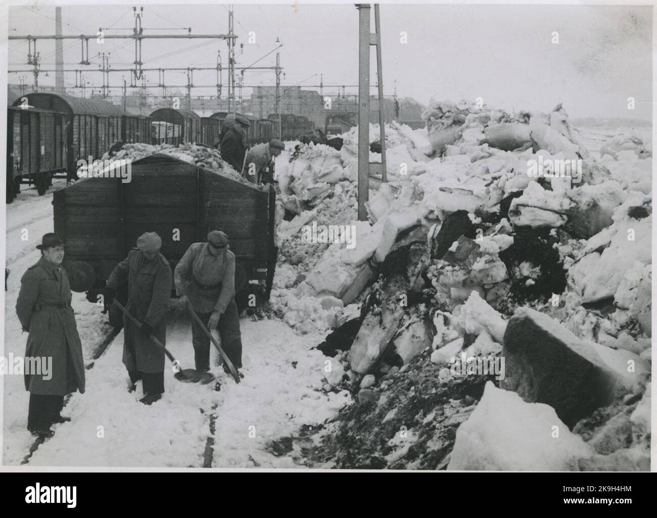 Trelleborg Ice Screwing in the winter of 1947 Stock Photo - Alamy