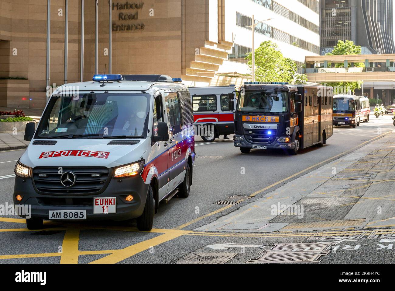 Media tycoon Jimmy Lai Chee-ying arrives by a Correctional Services ...