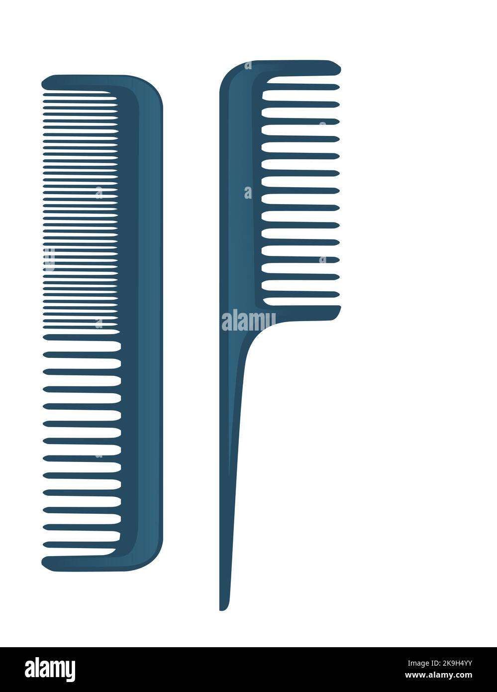 Blue color hair brush for hair care plastic fashion comb vector ...