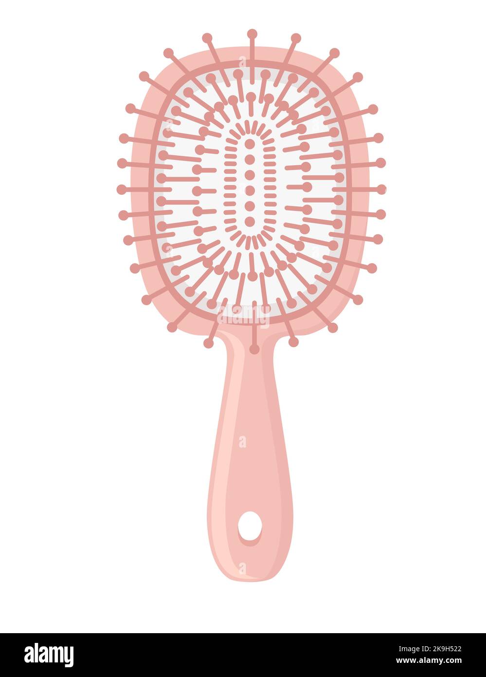 Pink color hair brush for hair care plastic fashion comb vector ...