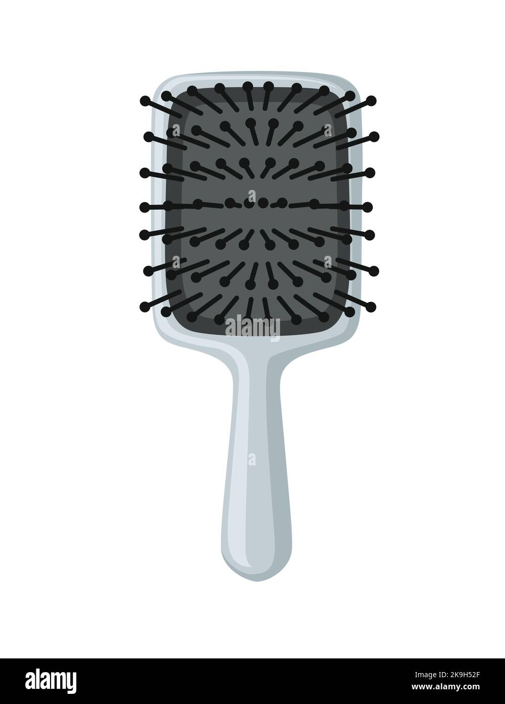 Gray color hair brush for hair care plastic fashion comb vector ...
