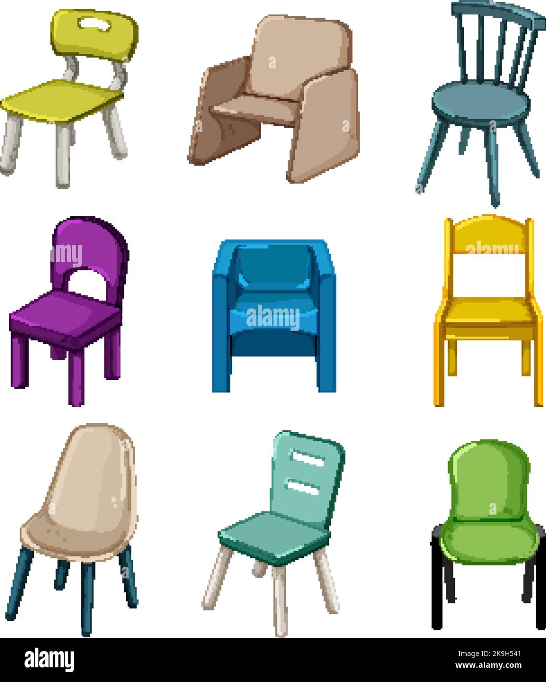 kid chair set cartoon vector illustration Stock Vector Image & Art - Alamy