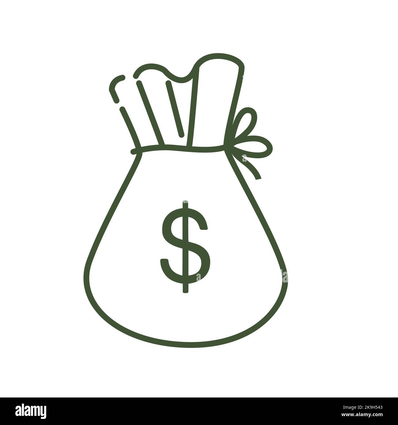 Cloth Coins Bag With Dollar Symbol Vector Illustration Isolated On