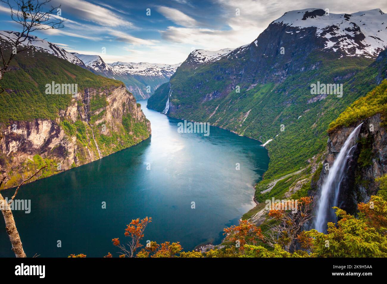 Geirangerfjord and Seven Sisters Waterfalls, Norway, Northern Europe ...