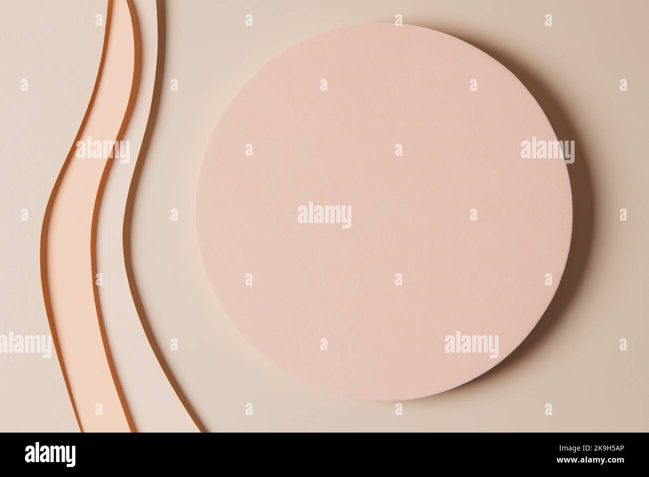 Blank round geometric shape podium platform on paper cut abstract ...