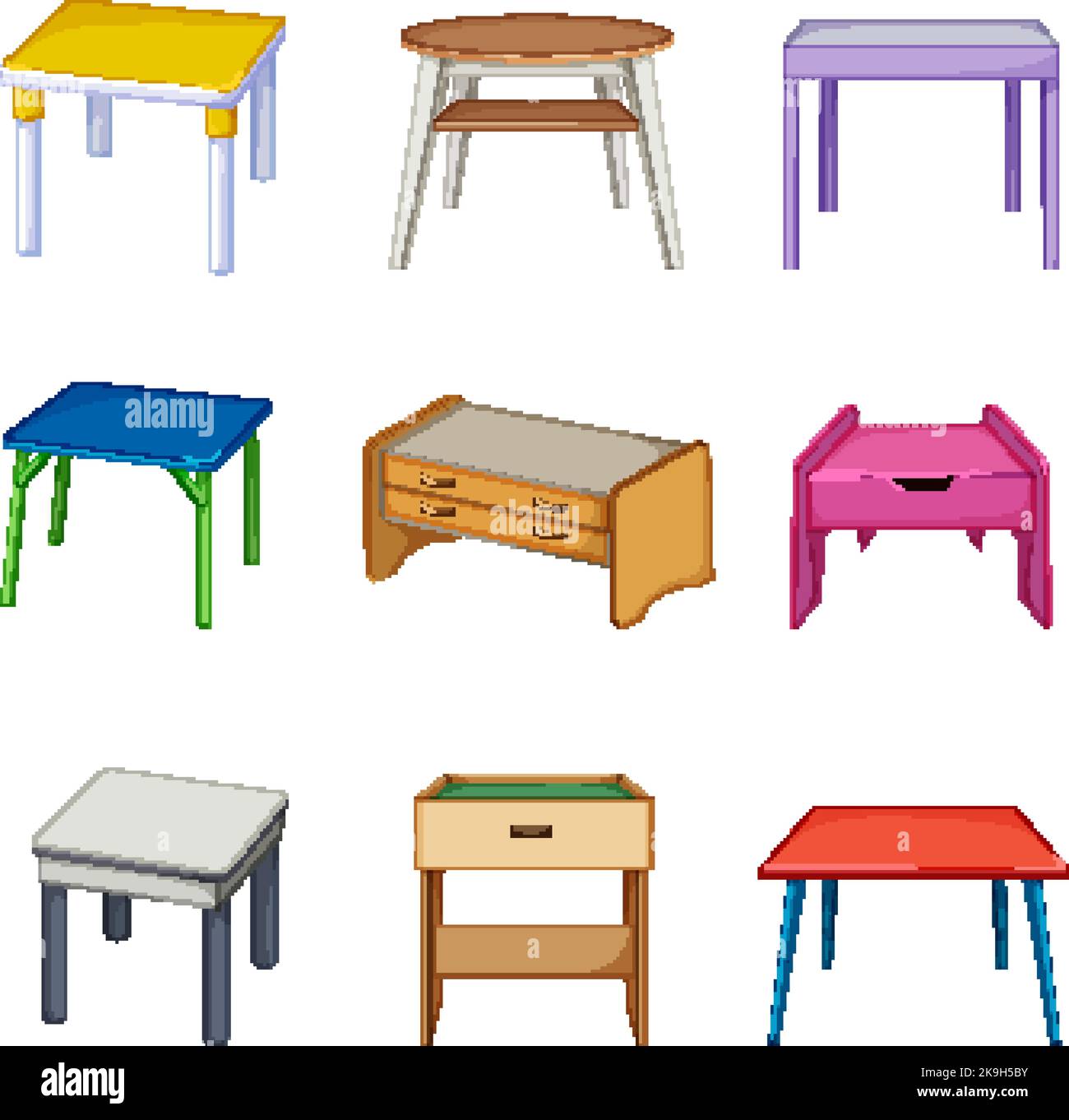 kid table set cartoon vector illustration Stock Vector Image & Art - Alamy