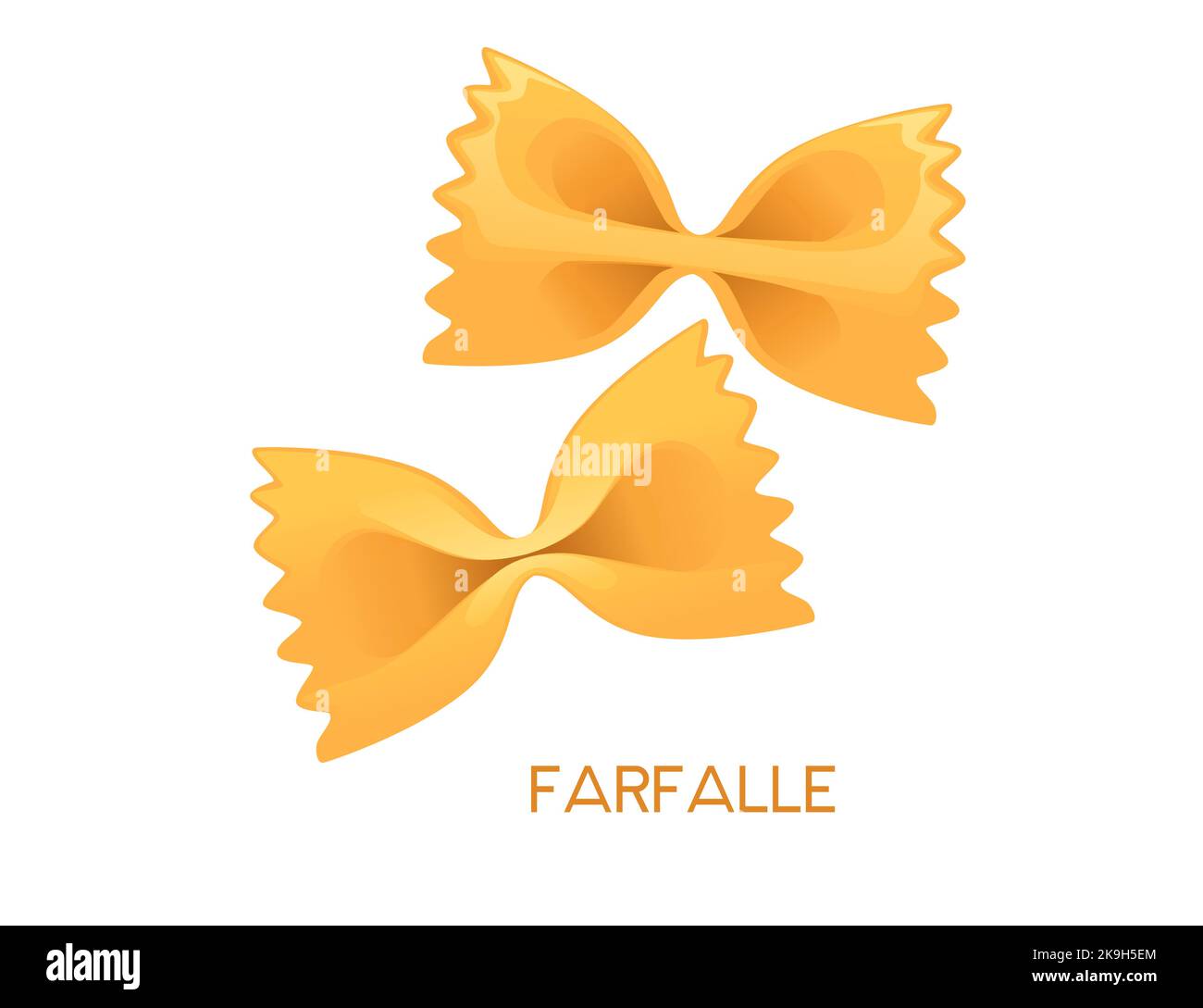 Uncooked italian pasta farfalle cuisine staples vector illustration ...