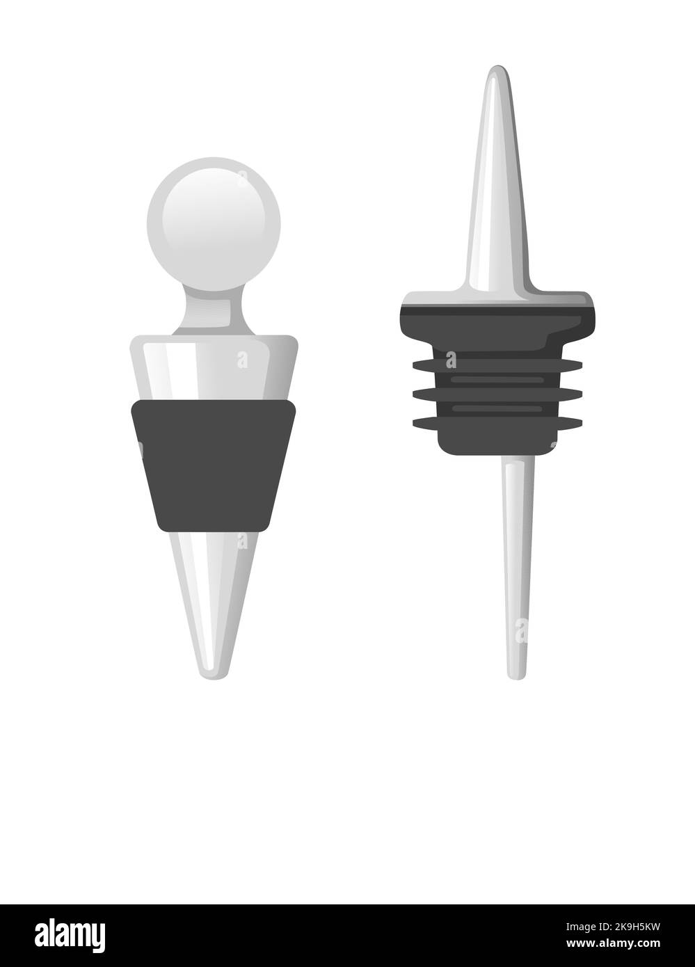 Metal wine cork bottle stopper vector illustration isolated on white ...