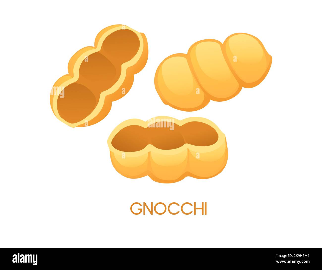 Uncooked italian pasta gnocchi cuisine staples vector illustration ...