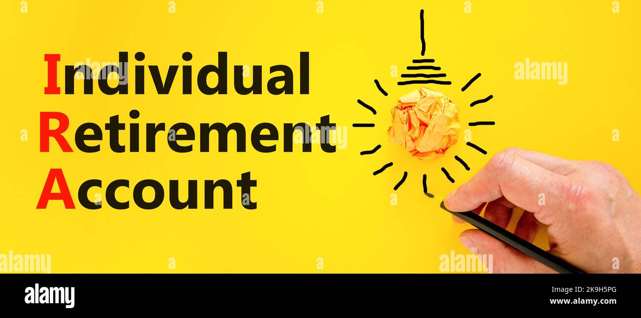 IRA individual retirement account symbol. Concept words IRA individual ...
